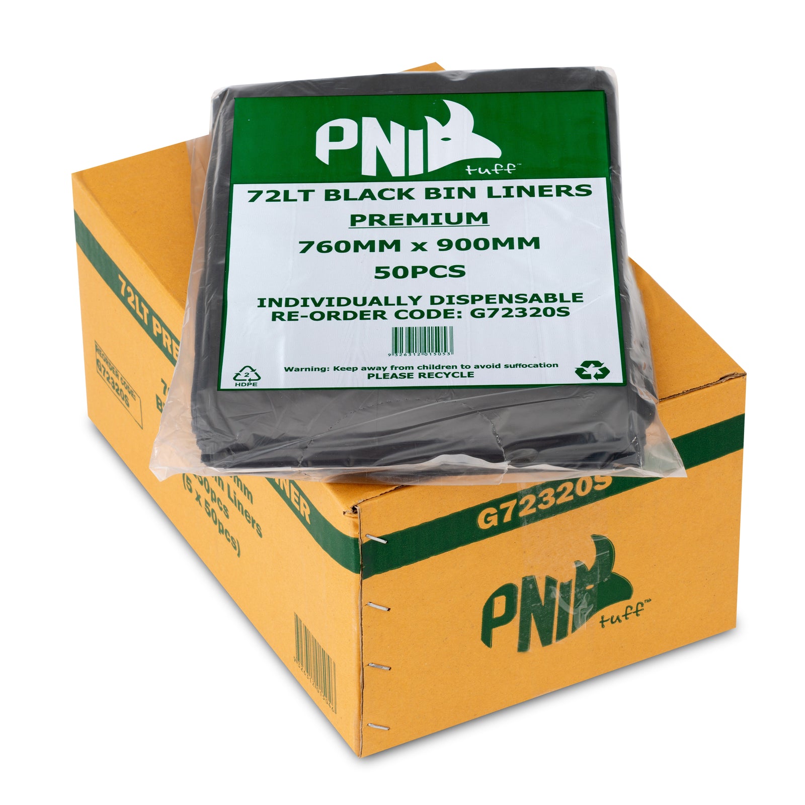 Buy PNI Bin Liner - 72-77L (Black) Online | Sprint Cleaning Products
